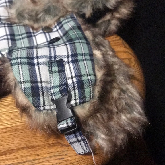 Vintage | Accessories | Nwt Furry Minty Plaid Dakota Dan Trapper Hat ...